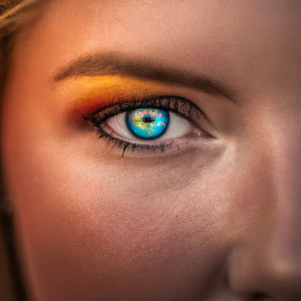 Detailed portrait of a woman's face with dazzling ey... | OpenArt