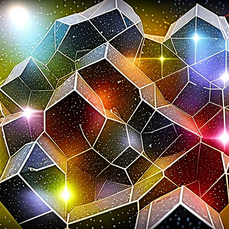 isometric Crystal cluster, universe inside a cup, re...