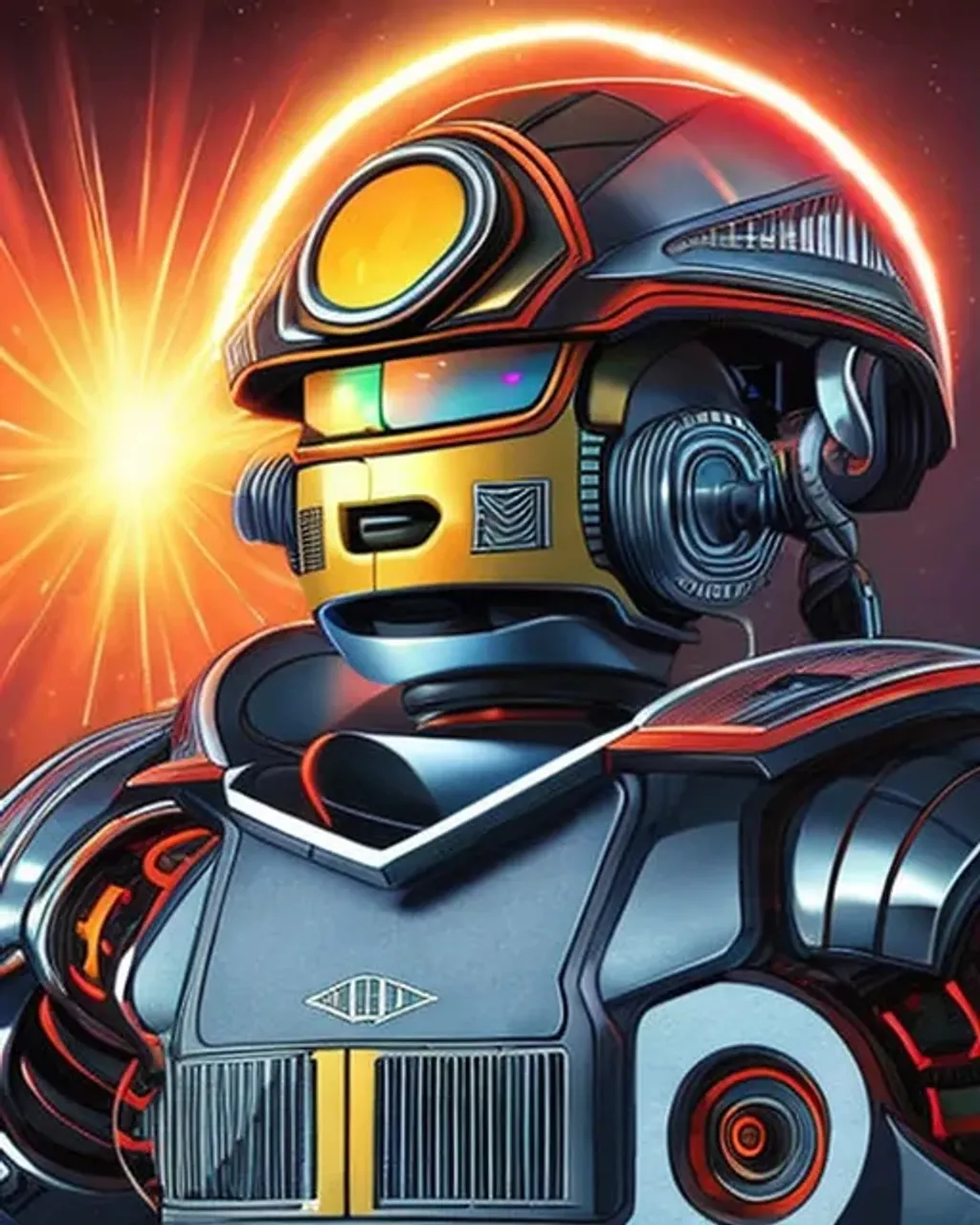 Ultradetailed Retro Futurist Illustration Of A Robot Openart
