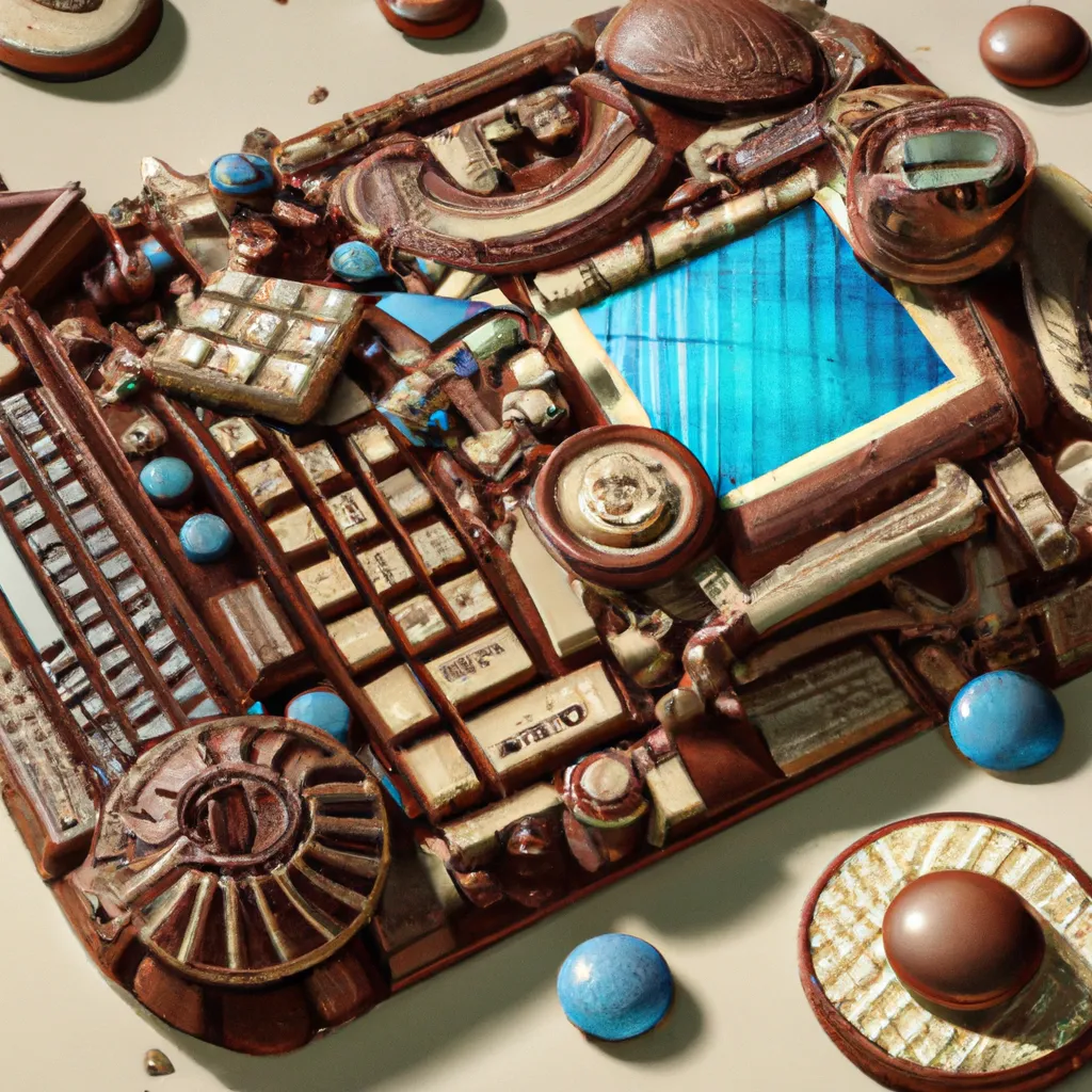 Maximalism computer made out of chocolate, digital art | OpenArt