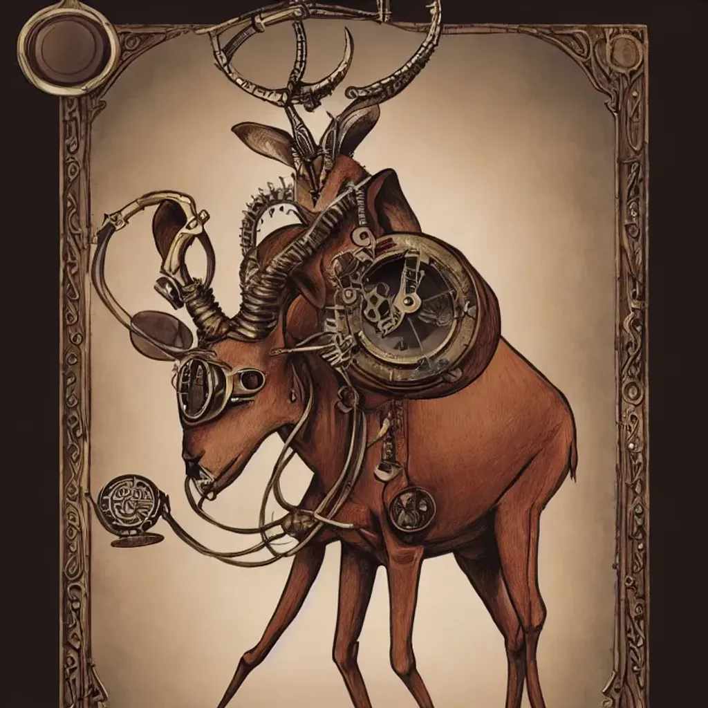 portrait of an steampunk antropomorphic antelope wiz... | OpenArt