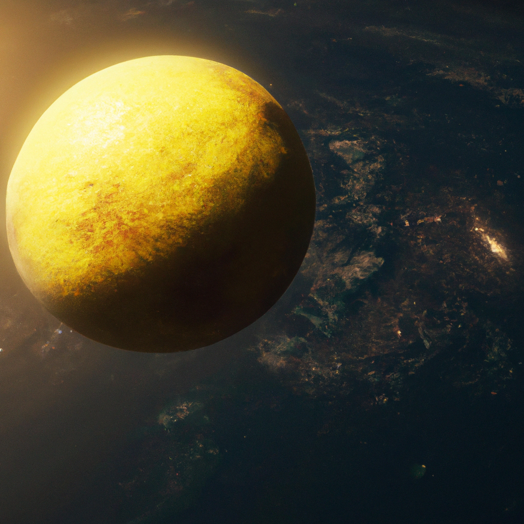 a lemon as sun in the centre of solar system in spac... | OpenArt