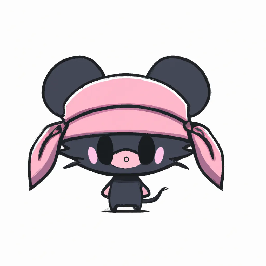 anime key visual cute adorable black rat wearing a p... | OpenArt