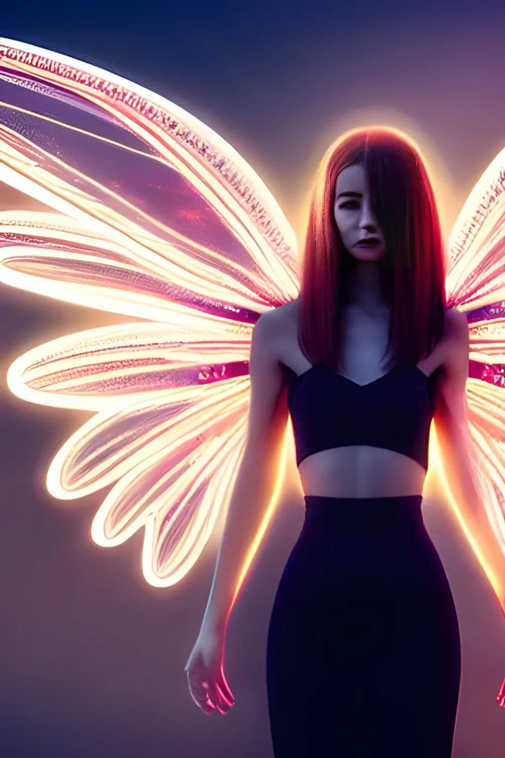 beautiful mysteric young human woman with wide opene... | OpenArt