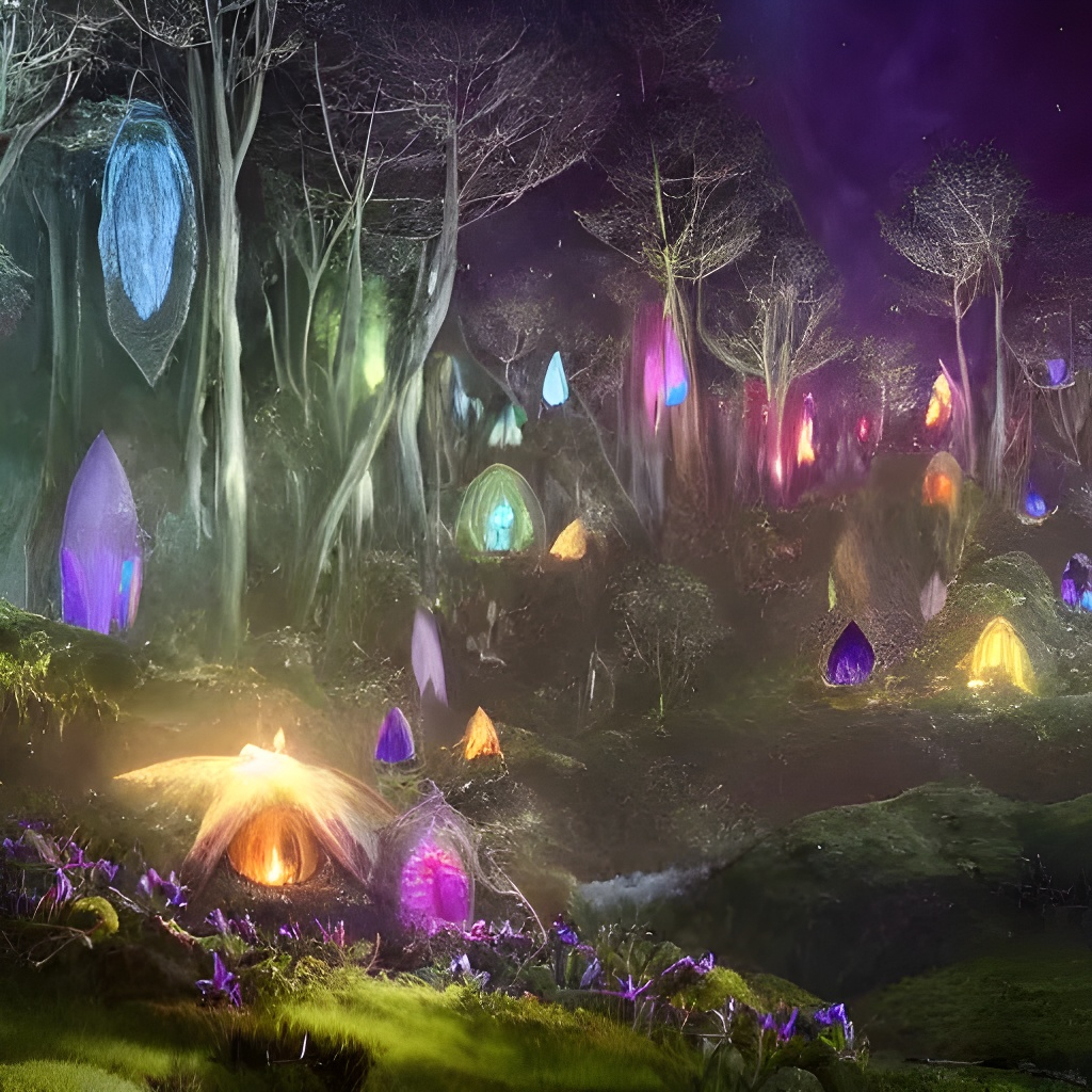 beautiful immersive colorful wisps and fairies in a... | OpenArt