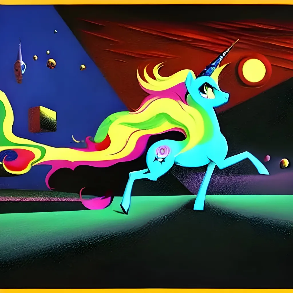 My little pony! Impressive cubism Oil painting matt... | OpenArt