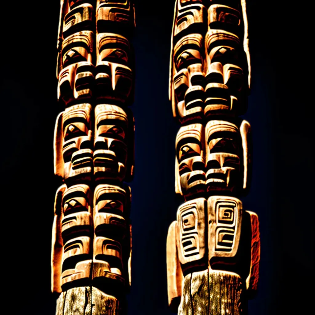Native American Totem pole, pagoda, photograph, real... | OpenArt