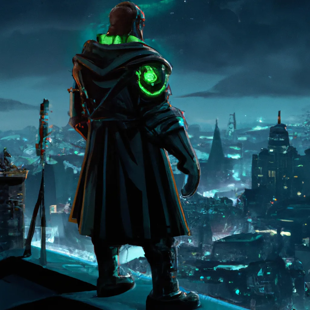Doctor Victor Von Doom watching the city from a roof... | OpenArt