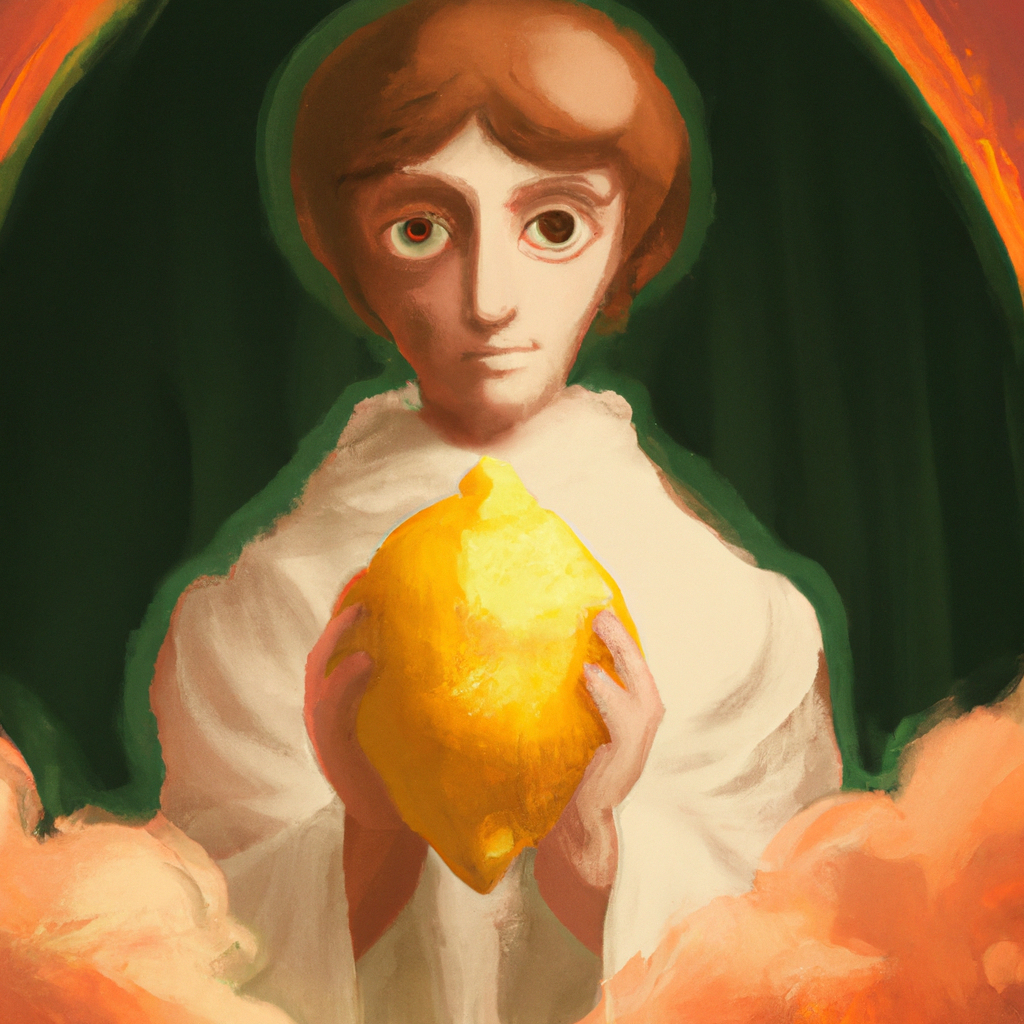 a painting of a humanoid lemon made out of a lemon,... | OpenArt