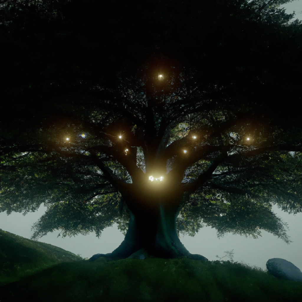 The great beech tree, moon rimlight, 4k, unreal engi... | OpenArt