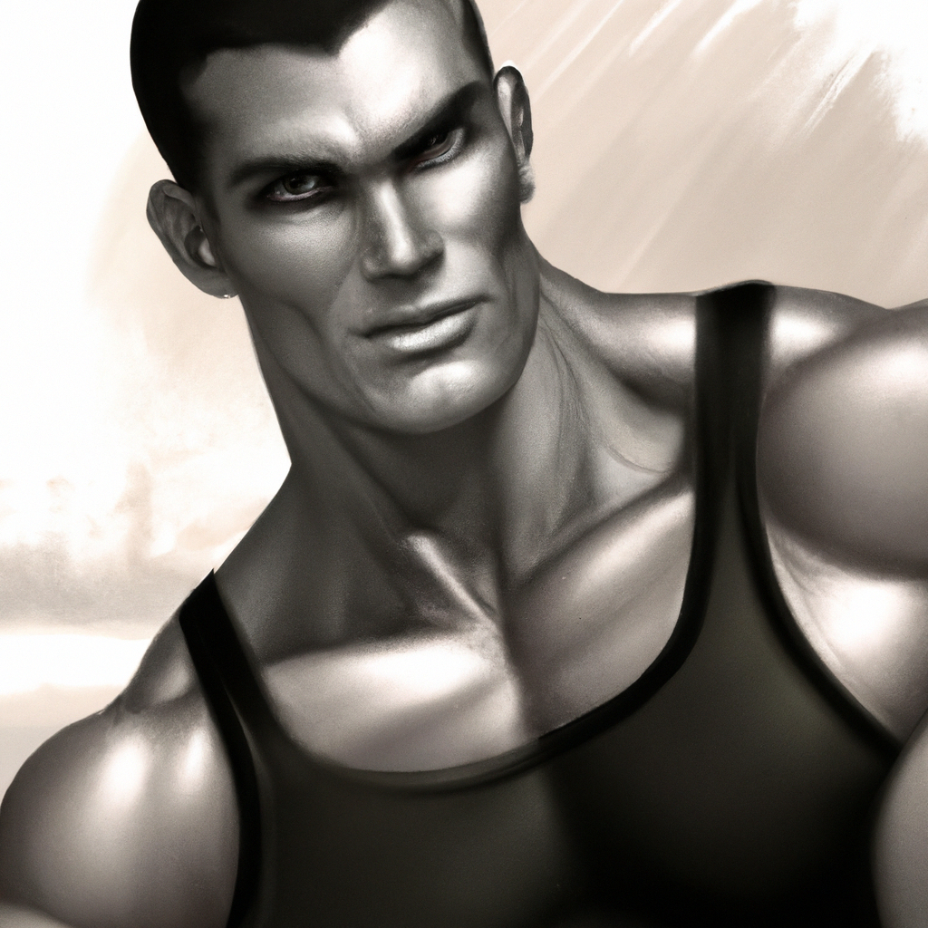 a handsomely muscular man, portrait!!, digital art!!... | OpenArt