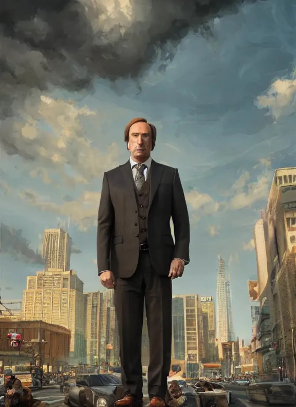 Portrait of {Saul Goodman with {brown} hair and with... | OpenArt