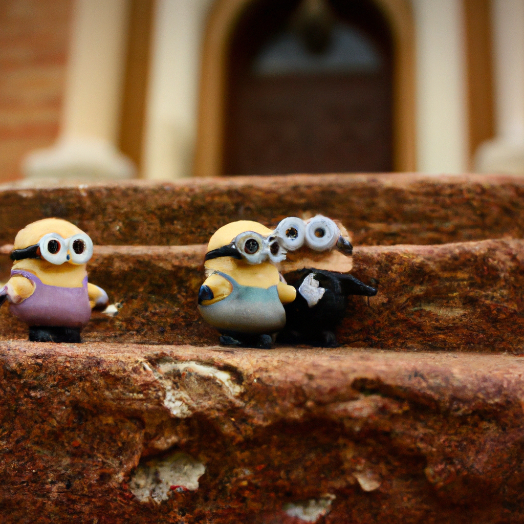 A photograph of minions at church | OpenArt