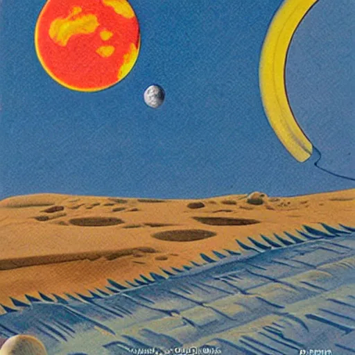 belgian waffle cartoon planing a flag on the moon, s...