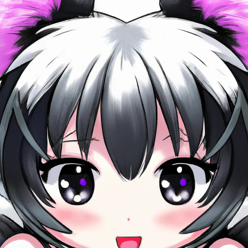 anime girl portrait, vtuber,vtube model, black and... | OpenArt