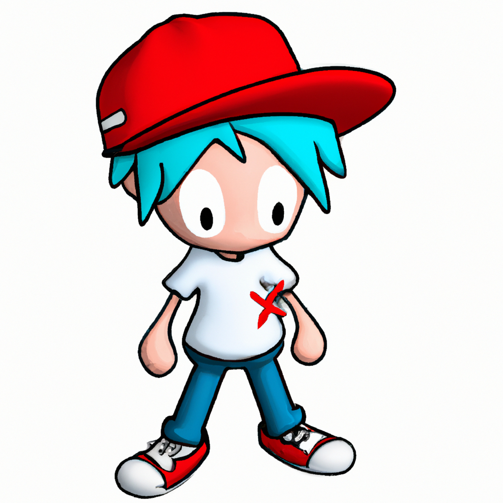 a cartoon character Little Boy with cyan hair, a bac... | OpenArt