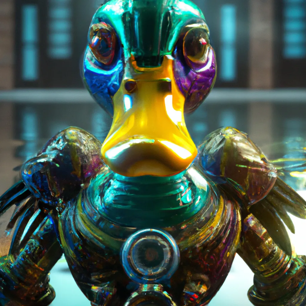 Hyperrealistic Evil Duck as a humanoid cyborg, close... | OpenArt