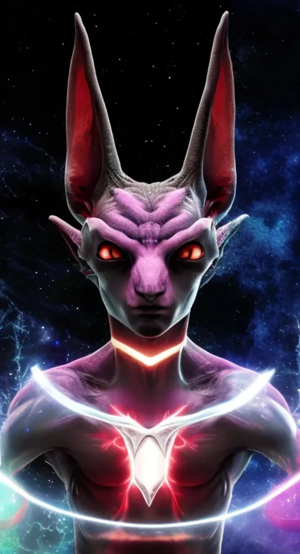 Dark God Beerus , Dark Magic, Necromancy, Red Eyes,... | OpenArt