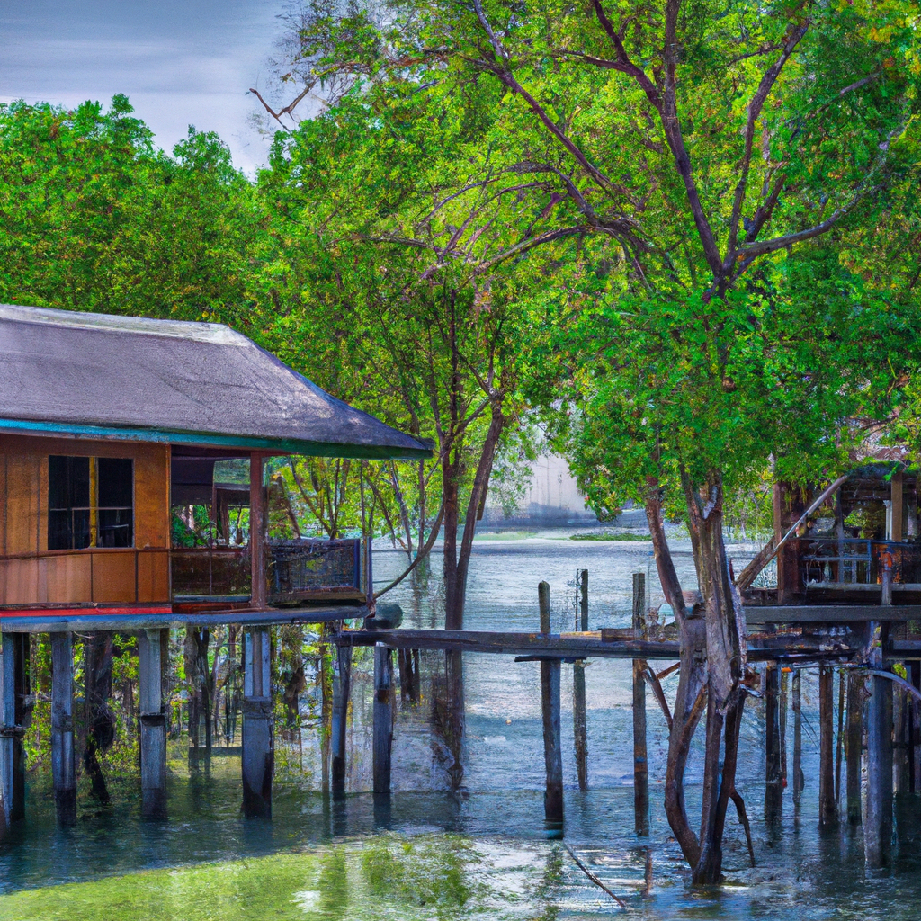 realistic, hdr, house on the water in the jungle, pr... | OpenArt