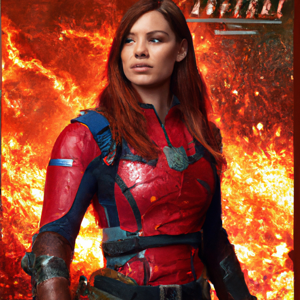 half-length portrait of Firegirl as a Marvel superhe... | OpenArt