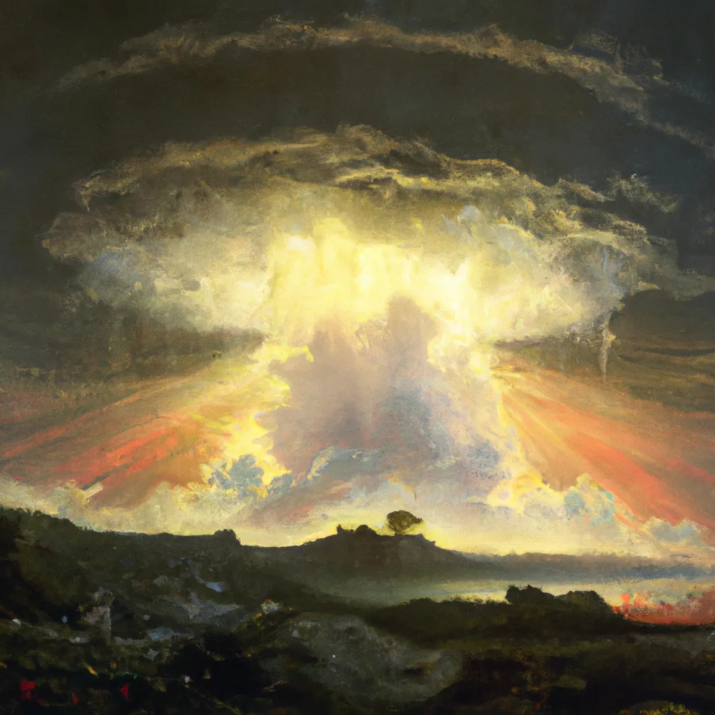 An epic painting of a nuclear explosion mushroom clo... | OpenArt