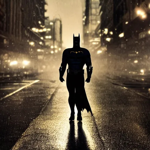 Batman walking down the street alone | OpenArt