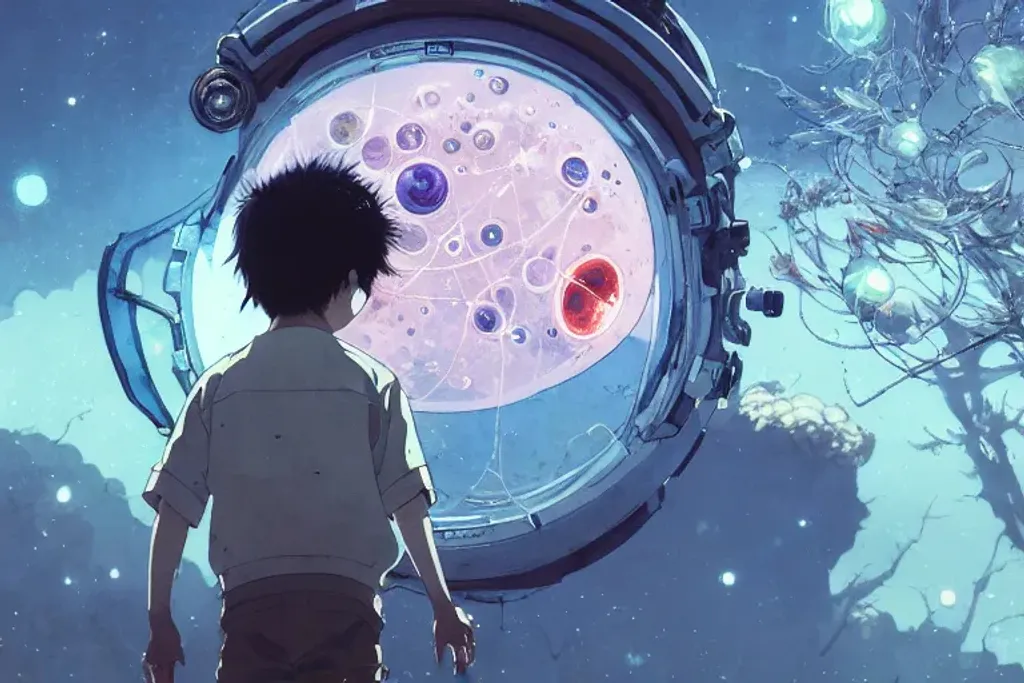 professional concept art of boy with strange aliens,... | OpenArt