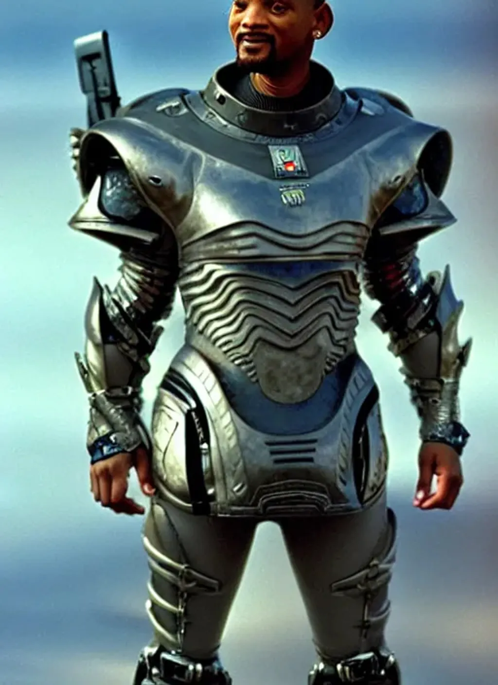 Will Smith wearing sci-fi inspired armour by Dave Do... | OpenArt