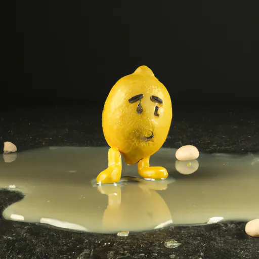 bumpy yellow lemon with scared screaming face, screa... | OpenArt