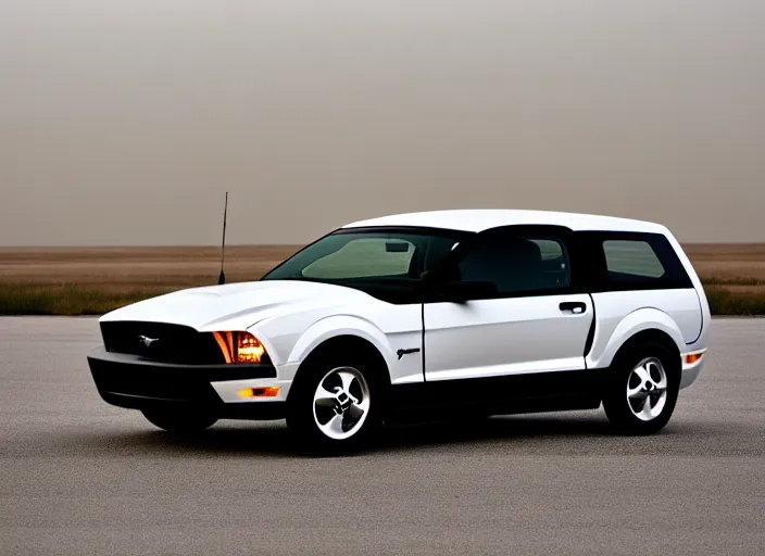 An photograph of an 2005 Ford Mustang van | OpenArt