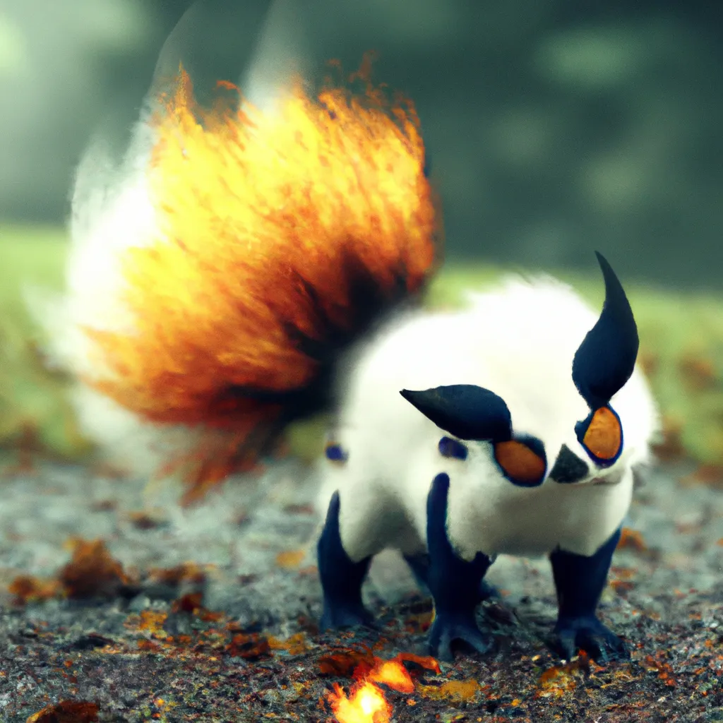 fire/ghost type spotted skunk, skunk pokemon, cute p... | OpenArt
