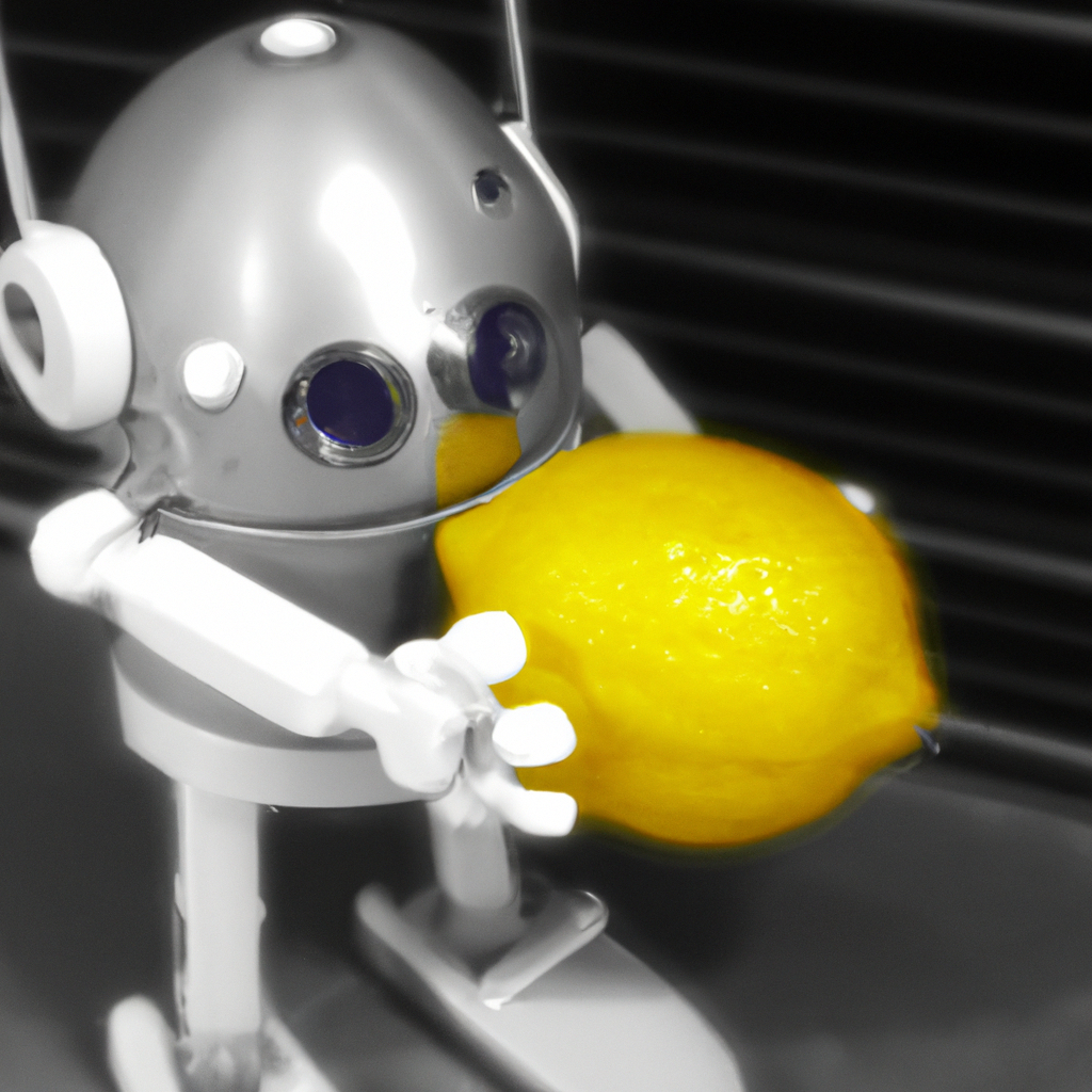 little lemon robot, close up, two tone, fourier seri... | OpenArt