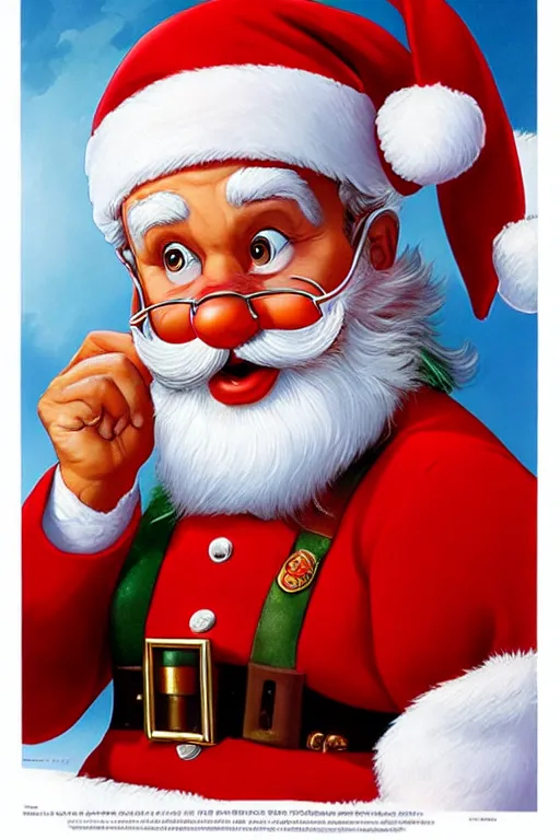 Santa Claus caricature by Tiago Hoisel and Moebius,... | OpenArt