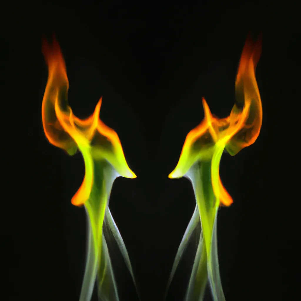 Dancing flames. Two totally abstract random flames o... | OpenArt