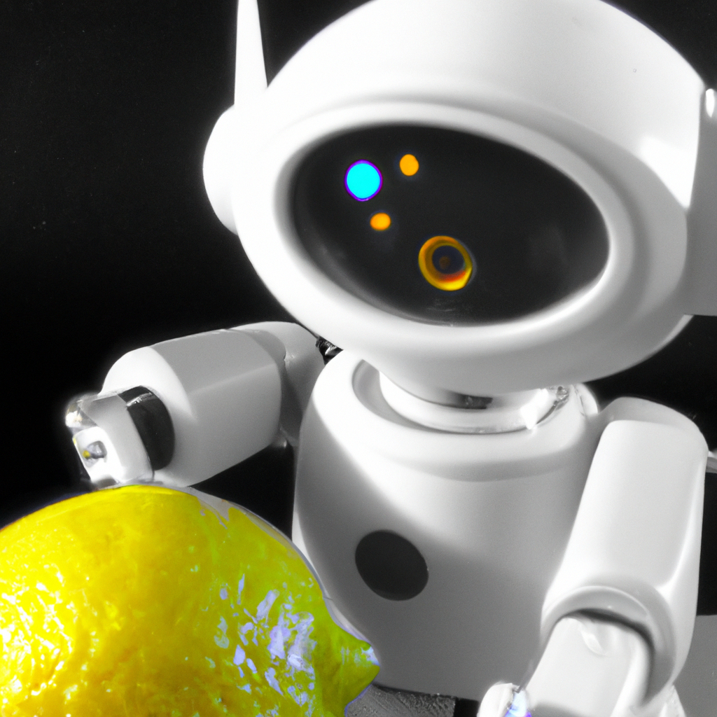 little lemon robot, close up, two tone, fourier seri... | OpenArt