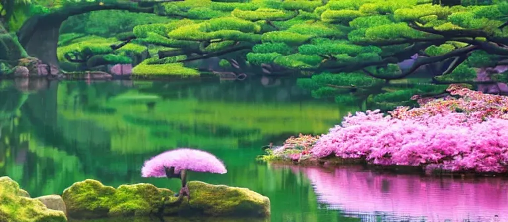japanese, forest, mystic, beautiful, calm, flowers,... | OpenArt