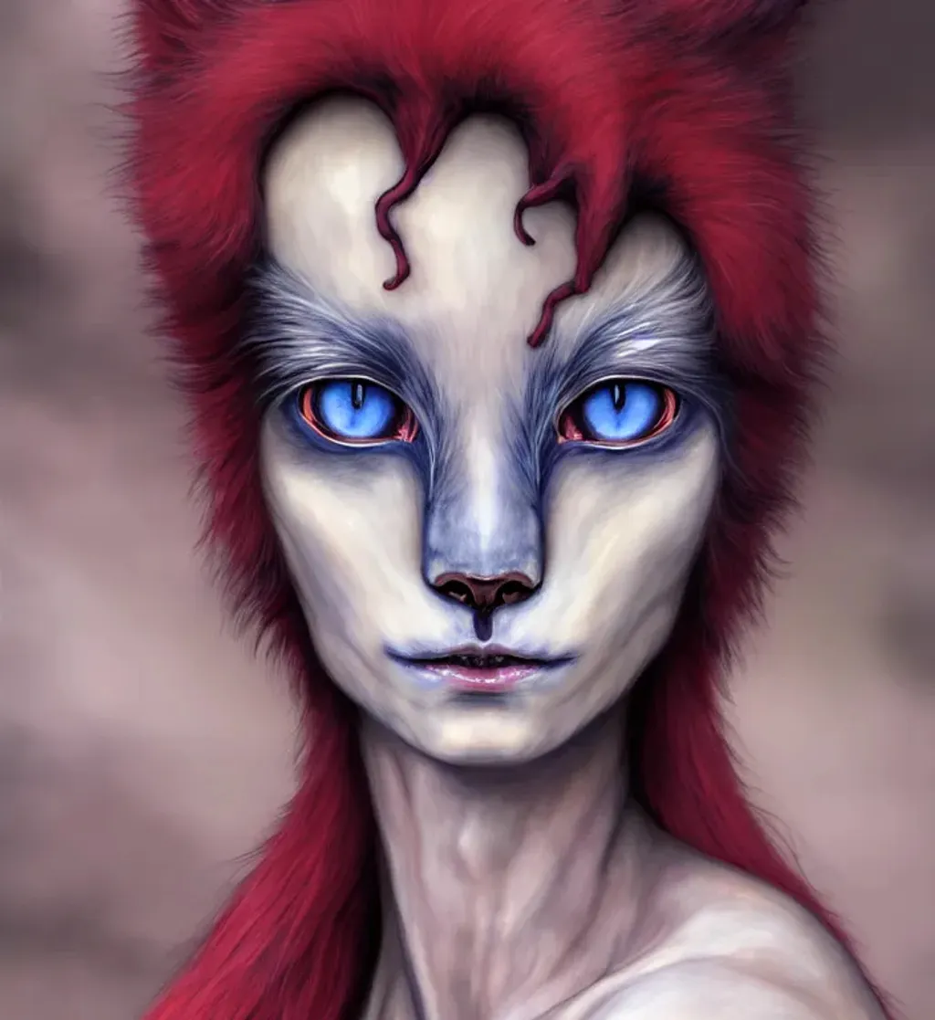 young cat girly shapeshifter fursona humanoid with f... | OpenArt