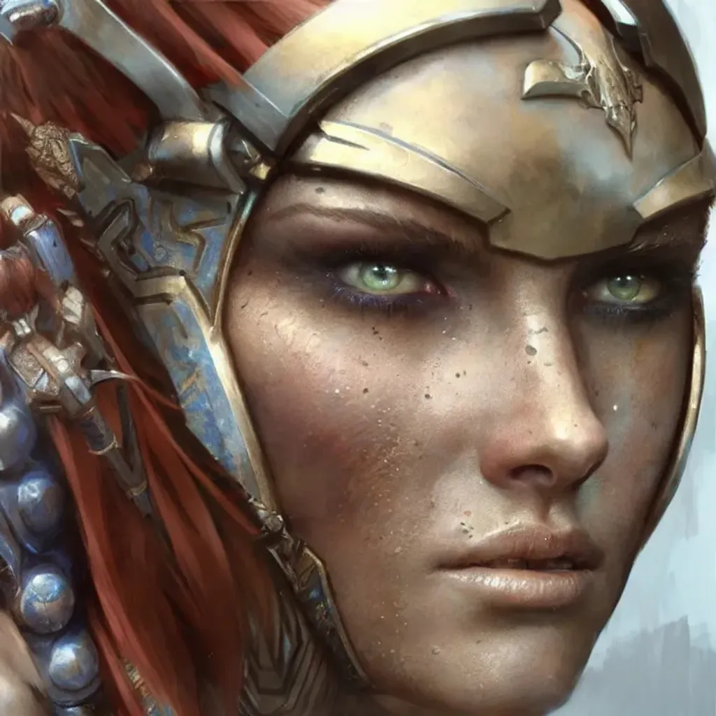 a fierce female warrior, ultra-beautiful, extremely...