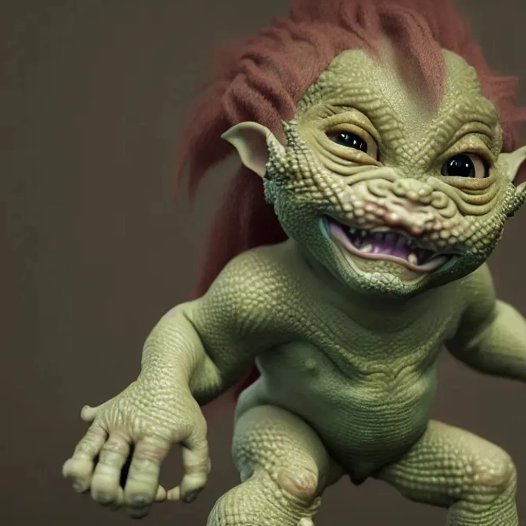 A baby troll with scaly skin, by Chris Leavens and J... | OpenArt