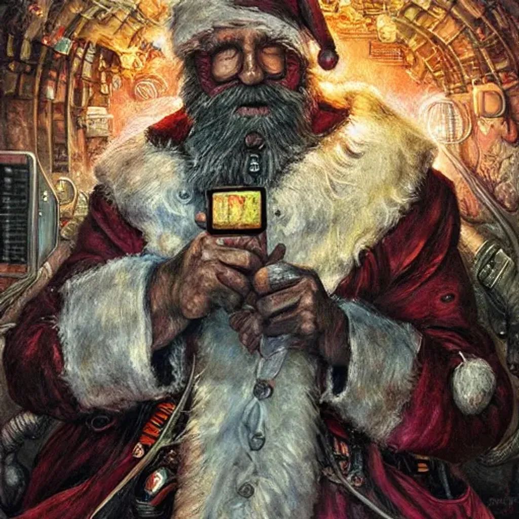 Santa Claus is in the bank stealing money, ultra hig... | OpenArt