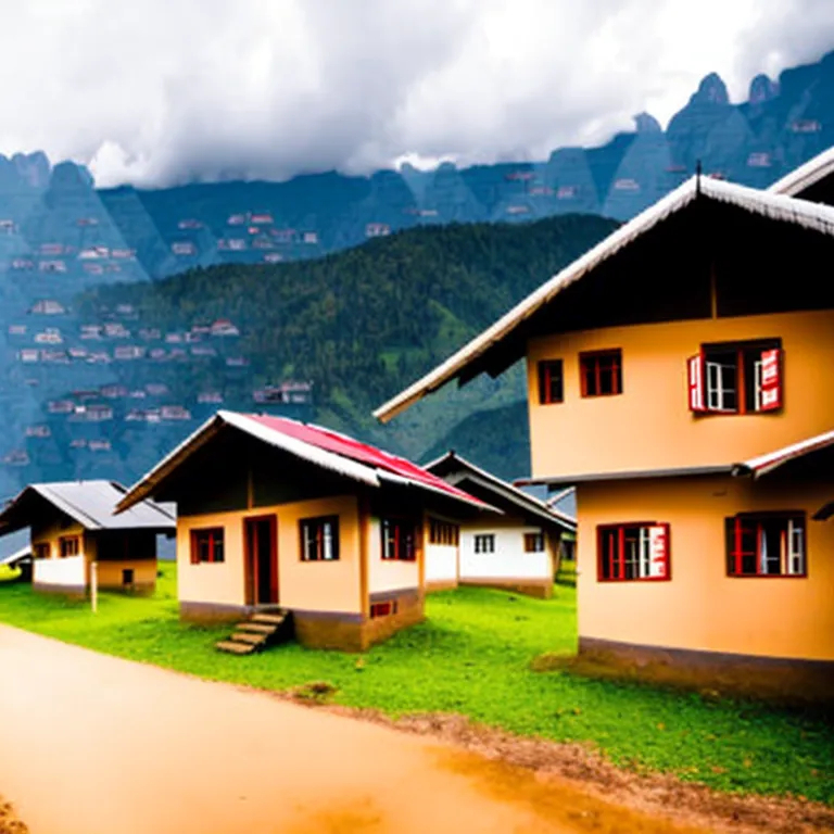 A German village in Africa with Swiss Alpine Chalets... | OpenArt