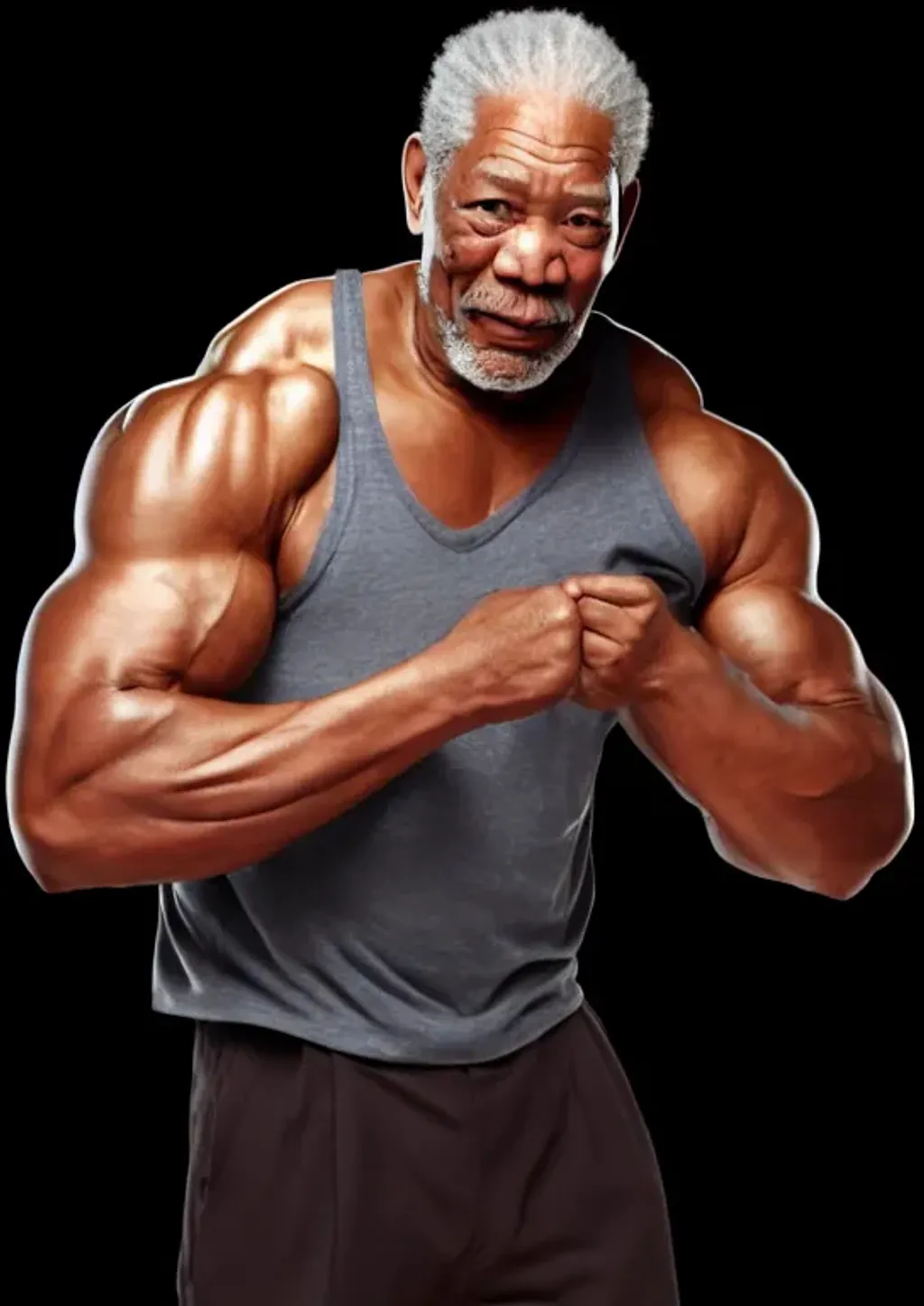Morgan Freeman, Buff, Ripped, Yolked, Muscle, Flex,... | OpenArt