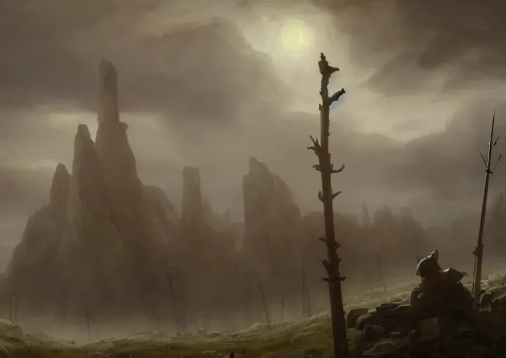 A painting of Medieval battlefield , grim depressing... | OpenArt