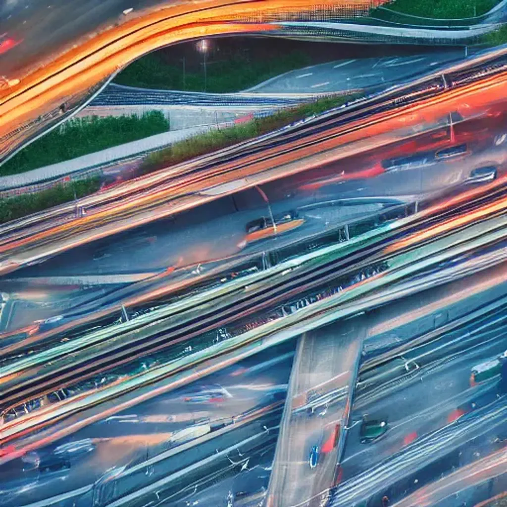 a stunning aesthetic wallpaper of a city highway ful... | OpenArt