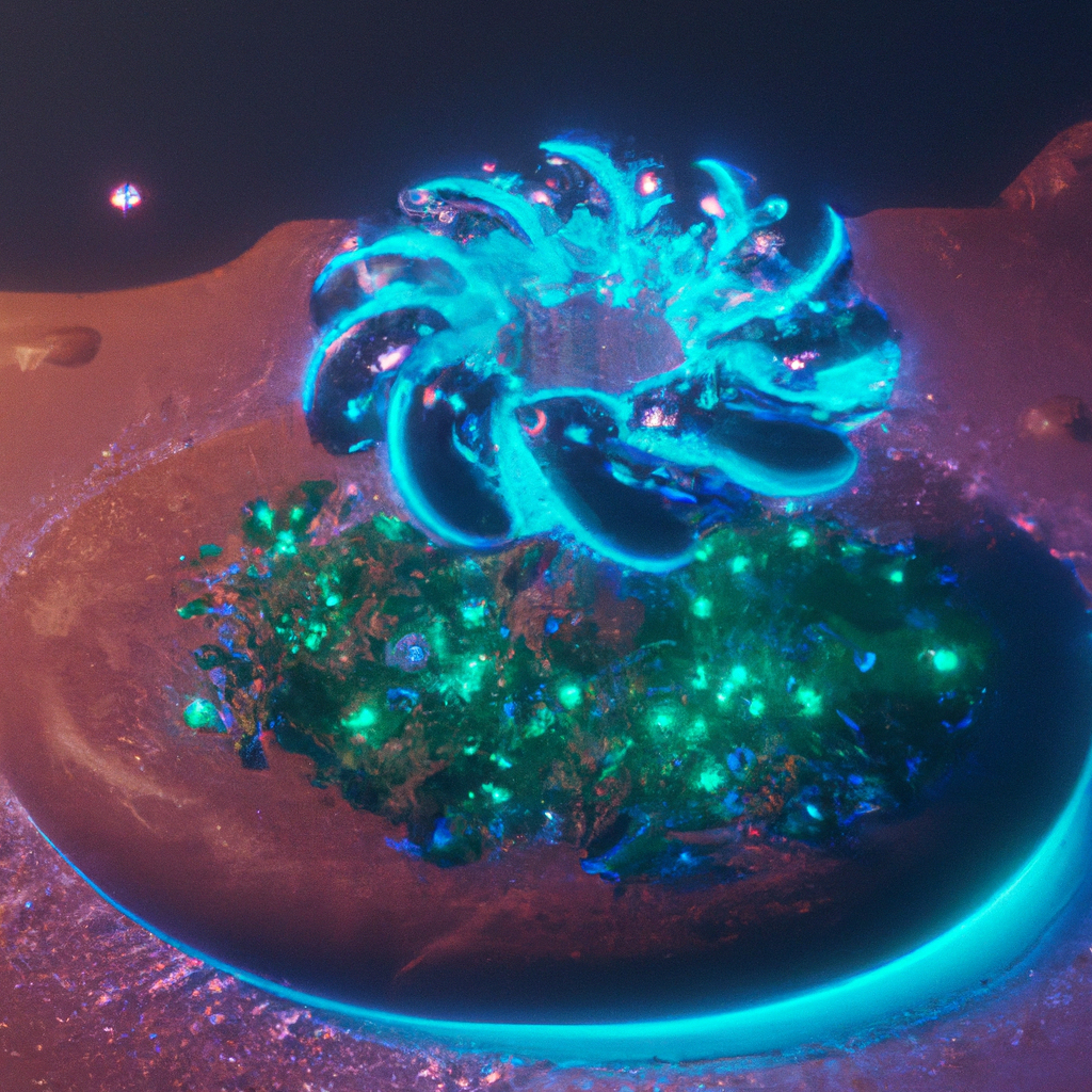 Huge Donut Plant on a crystal biome, bioluminescent,... | OpenArt