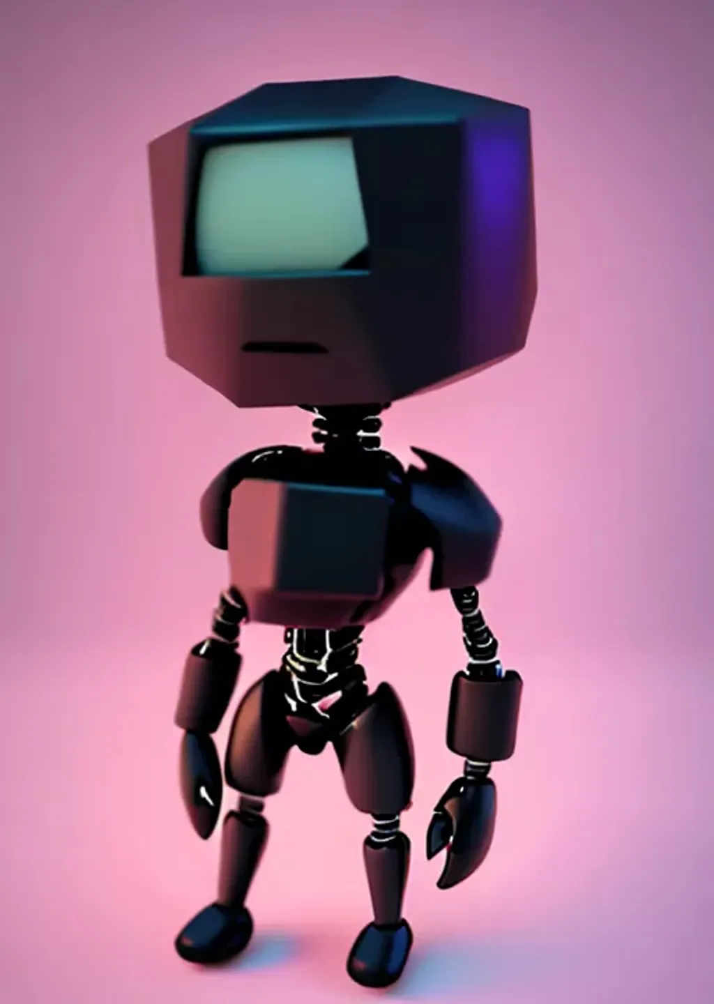 tiny cute black [cotton head cyborg} toy, standing c... | OpenArt