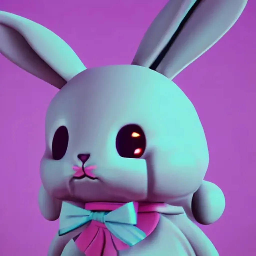 cute kawaii bunny, Beeple texture | OpenArt