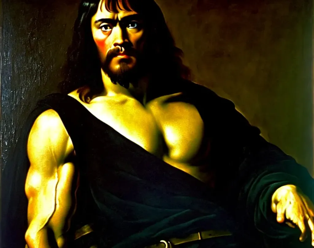 Portrait of Conan the Barbarian painted by Caravaggio | OpenArt