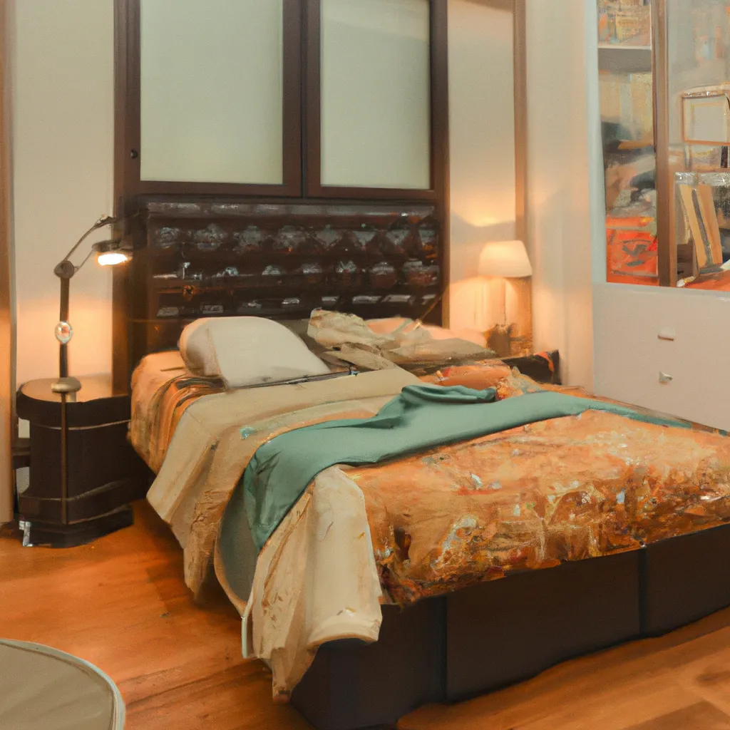 Interior design of a calm cozy bedroom, highly detailed