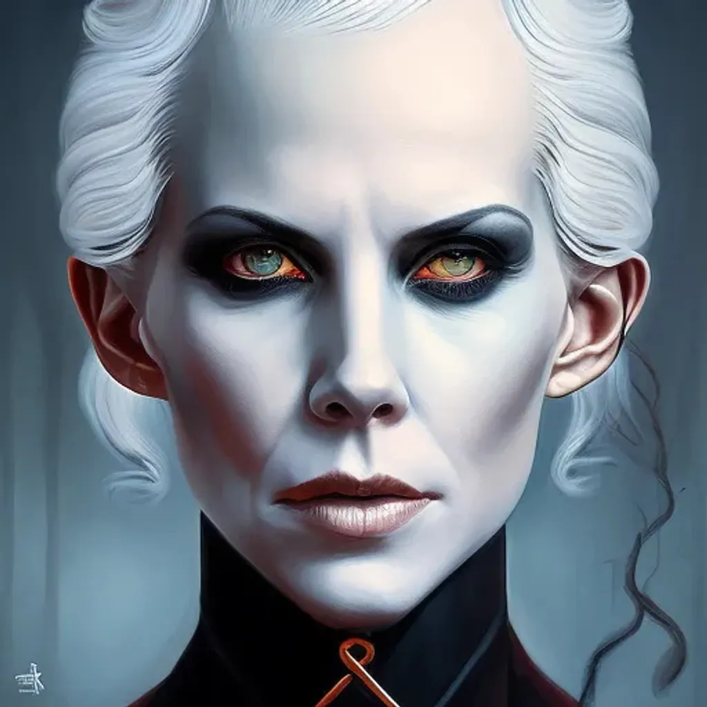 portrait of a bald, white skinned Kate Beckensale as... | OpenArt